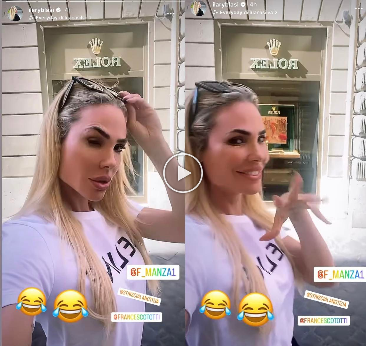 [VIDEO] Ilary Blasi provoca Francesco Totti davanti al negozio Rolex